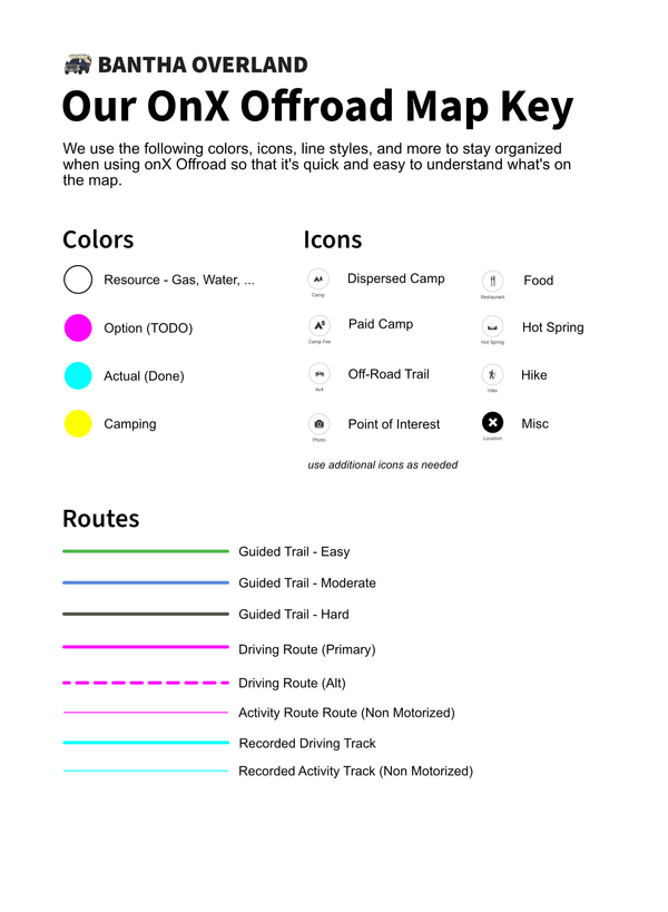 Our onX Offroad Map Key